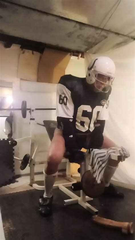 Football Guy In Jock Strap Lifts Weights Gay Bear Porn Feat Andy