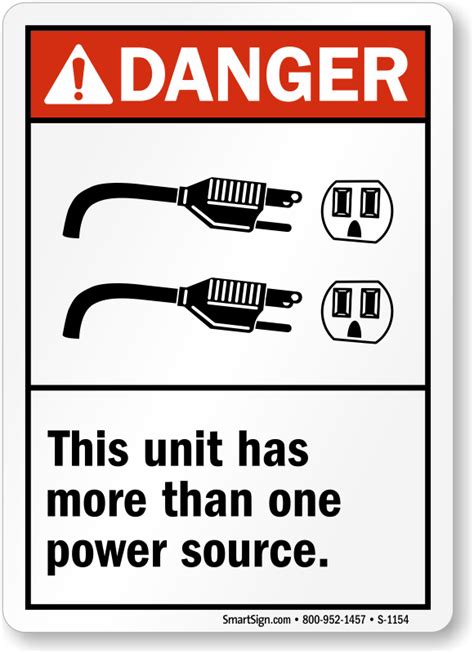 Multiple Power Source Signs Multiple Source Warning Signs