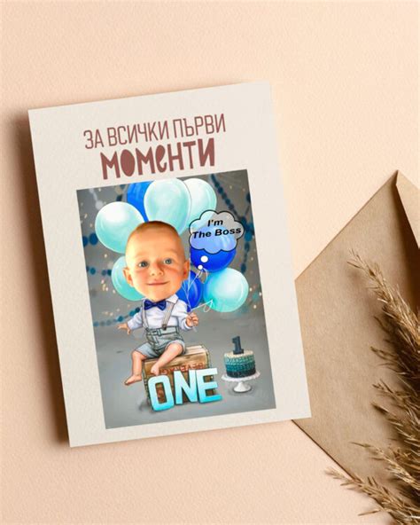 Картичка за Бебе с Персонализирана Карикатура Подаръчето