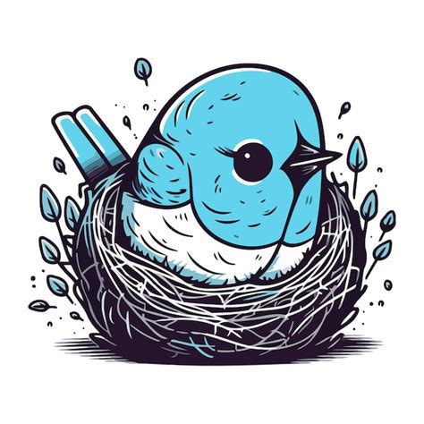 Premium Vector Bird In The Nest Vector Illustration Of A Bird In The Nest