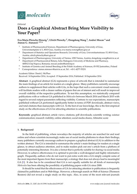 Pdf Does A Graphical Abstract Bring More Visibility To Your Paper