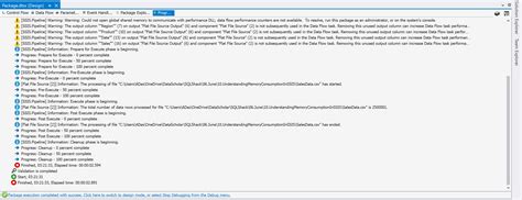 Understanding Ssis Memory Usage