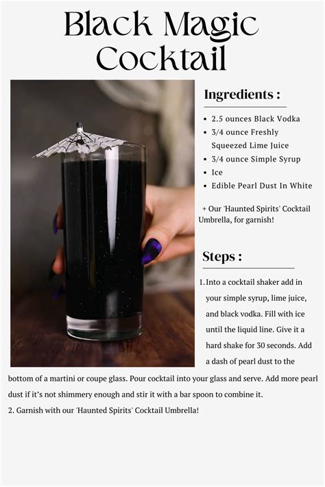 Black Magic Cocktail Lively Ghosts Yummy Alcoholic Drinks