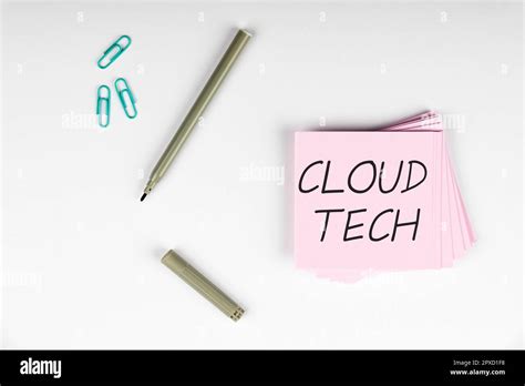 Sign Displaying Cloud Tech Word For Storing And Accessing Data And