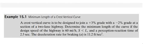 Solved Example 151 ﻿minimum Length Of A Crest Vertical