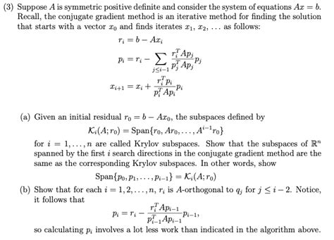 3 Suppose A Is Symmetric Positive Definite And