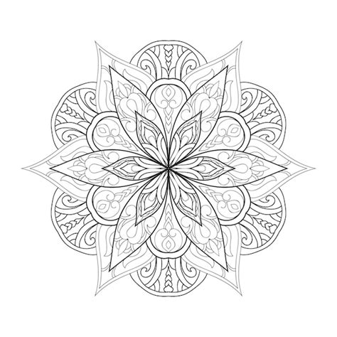 Mandala Para Colorir Adulto Vetor Premium