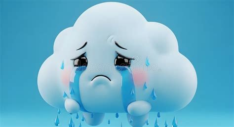 Sad Cloud Character Crying Stock Image Image Of Graphic 392402153