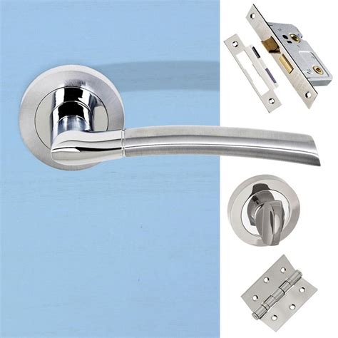 Indiana Status Bathroom Lever On Round Rose Satin Chrome Polished Chro