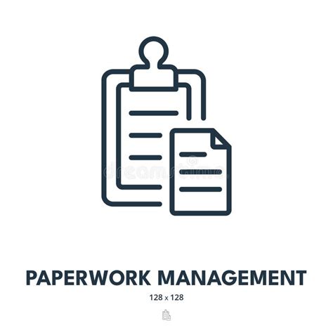 Paperwork Management Icon Documentation Document Office Editable Stroke Vector Icon Stock