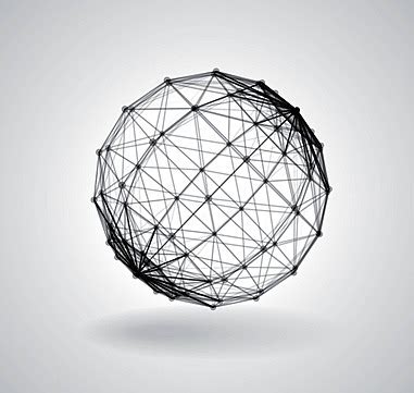 Wireframe Polygonal Element Vector Illustration Tech Globe Element Vector Tech Globe Element