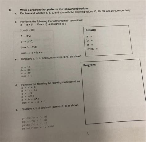 Solved Write A Program That Performs The Following Chegg