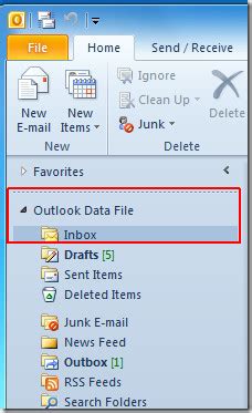 Start Outlook 2010 With IMAP Inbox Folder