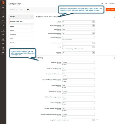 magento 2 responsive navigation menu extension custom menu extension