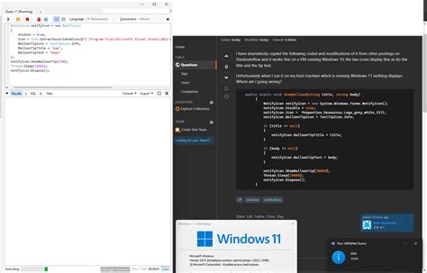 C Windows Balloon Notification Works On Windows 10 But Not Windows