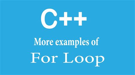 C More For Loop Examples Youtube