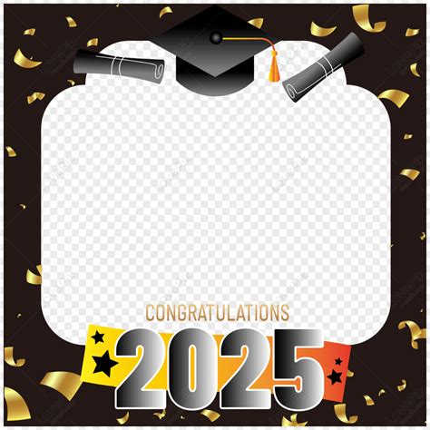 2025 Graduation Season Border Black Vector Graduation Season Frame