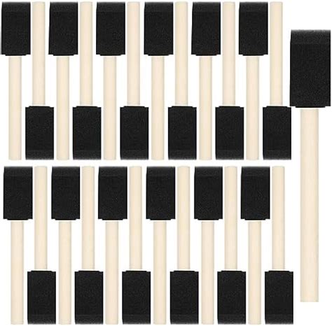 Amazon.com: 40 Pcs Foam Brush,1” Foam Paint Brushes, Wood Handle Sponge ...