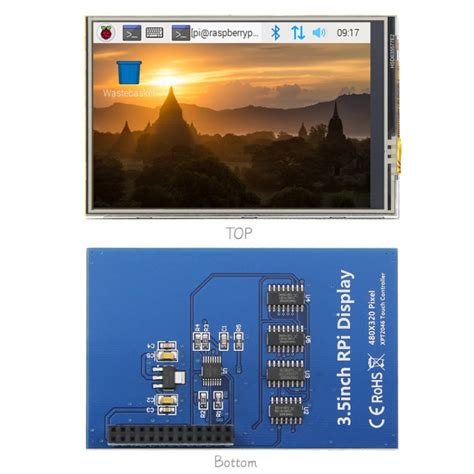 Lcd Touchscreen Hat 3rd Gen With Optional Fan Header For Raspberry Pi