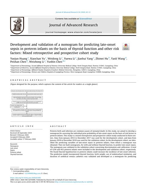 Pdf Development And Validation Of A Nomogram For Predicting Late