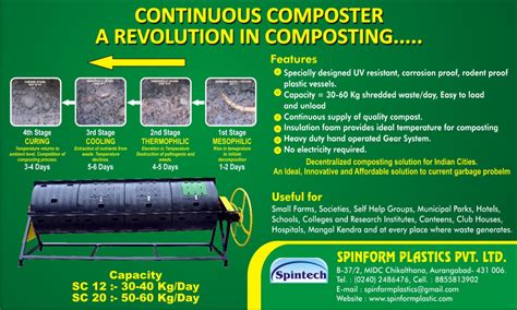 Continuous Composter Sc 20 Manual Driven Spinform Continuous Composter Sc 20 Manual Driven Spinform