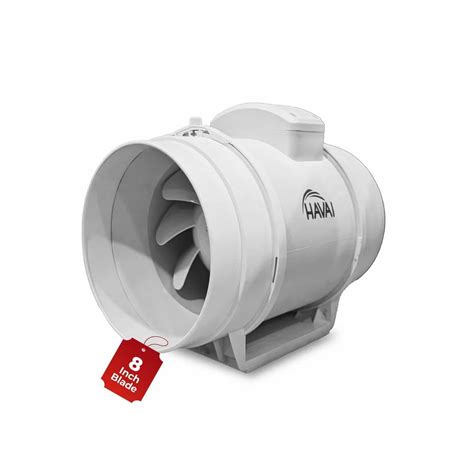 Havai Bldc Inline Duct Fan 8 Inch 900 Cmh Airflow Energy Saving 40w Exhaust Fan For