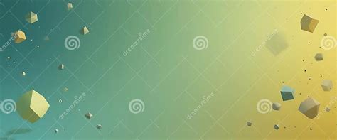Geometric Shapes Floating In Gradient Background With Small Debris