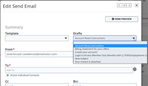 Email Drafts Growthzone