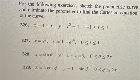 Solved For The Following Exercises Sketch The Parametric Chegg
