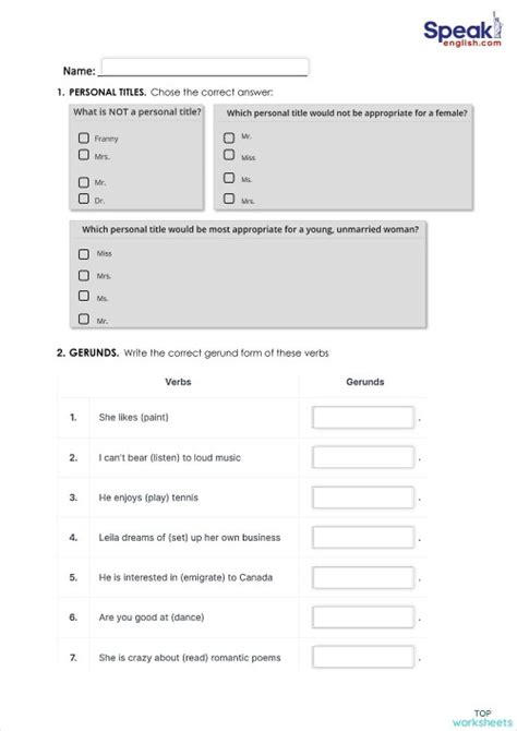 Basic Advanced 01 Exam Interactive Worksheet Topworksheets