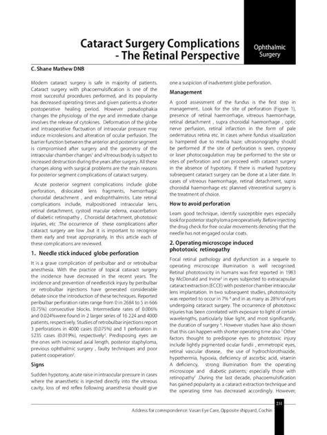 Pdf Cataract Surgery Complications The Retinal Perspective Surgery Dokumen Tips