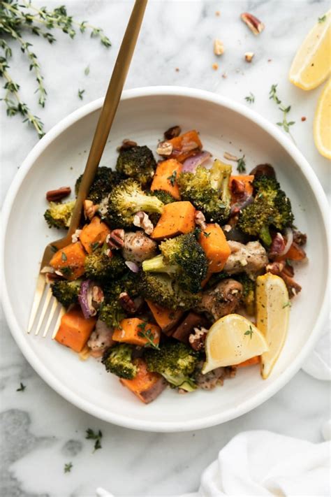 One Dish Chicken Sweet Potato Bake With Broccoli Easy Dinner The