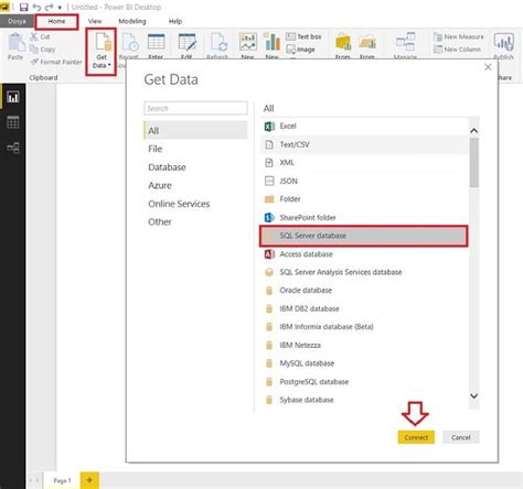Power Bi Sql Serverdan Veri Çekmeget Data From Database