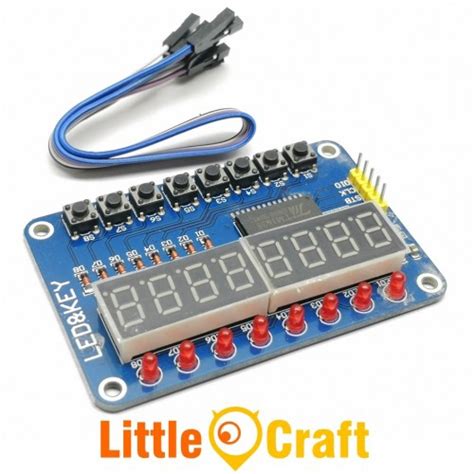 Tm1638 8 Digit 7 Segment With 8 Leds And 8 Push Buttons Module Shopee