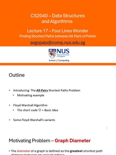 lecture17 four lines wonder apsp updated pdf algorithms and data