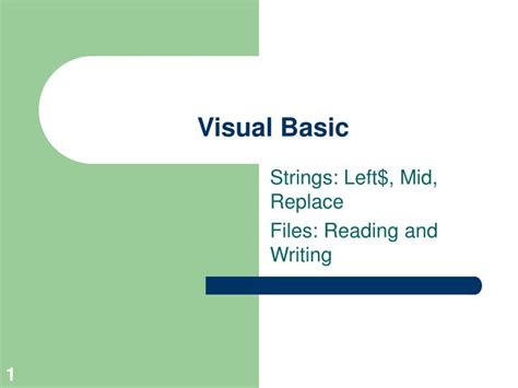 PPT Visual Basic PowerPoint Presentation Free Download ID 5375742