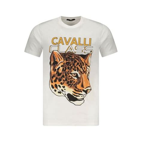 Cavalli Class Shirts Cavalli Class White Cotton Men Mens Tshirt
