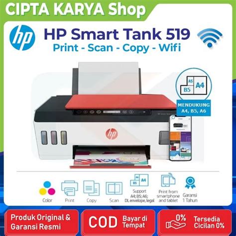 Jual Promo Hp Smart Tank 519 All In One Printer Print Scan Copy