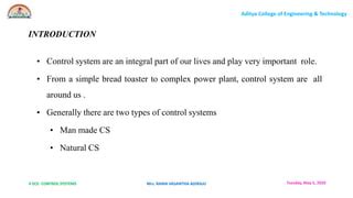 Introduction To Control System Open Loop Closed Loop System PPT