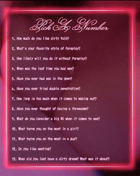 Pick A Number Game Number Games Pick A Number Questions Foreplay