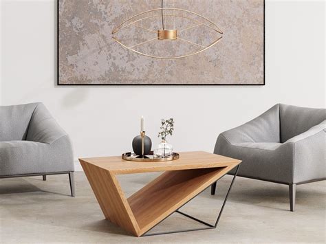 Table Basse Québec En Chêne Massif Haut De Gamme Et Métal Lotuséa