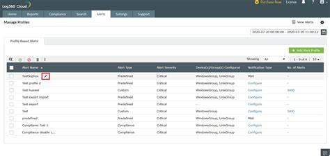 Manage Profiles Log360 Cloud