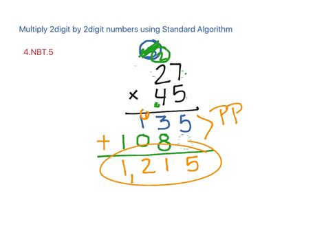 double digit multiplication standard algorithm math elementary math