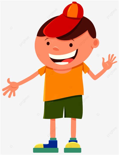 Caricatura Ilustración De Divertido Elemental Edad Niño Niño Carácter