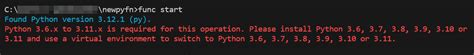 Visual Studio Code Python Azure Function Not Working With Higher