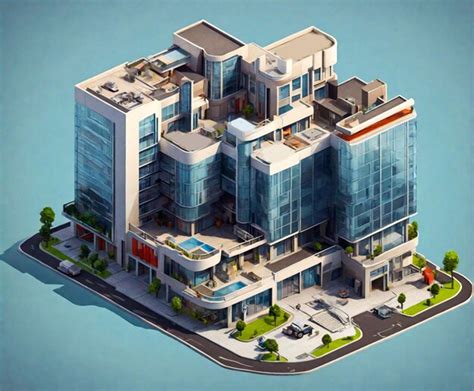 Premium Ai Image Isometric 3d View Of Building
