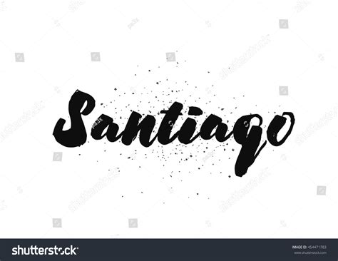 Santiago Chile Capital City Typography Lettering Stock Vector Royalty