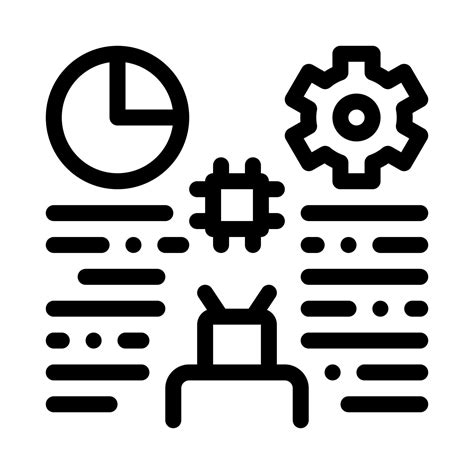 Robot Machine Learning Line Icon Vector Illustration 17420291 Vector