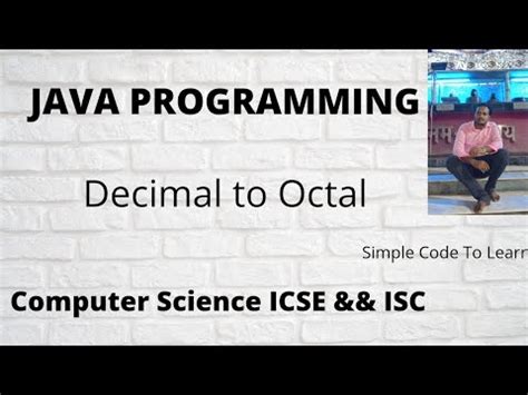 Java Program To Convert Decimal To Octal YouTube