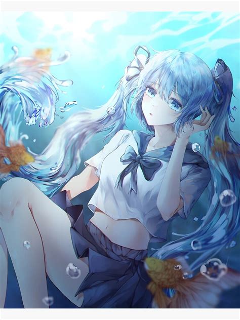 Miku Underwater Poster For Sale By TaeganBarrera Redbubble